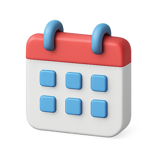 calendar, 3d, date icon 3D icon