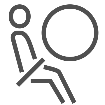 Airbag, dashboard warning, passenger icon vector icon