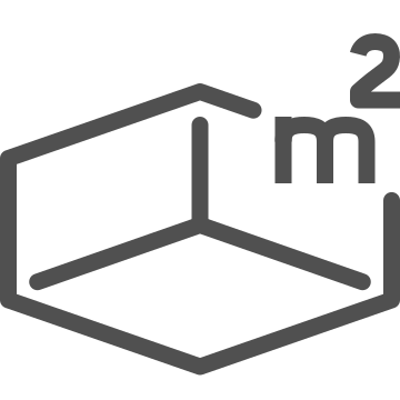 Accommodation area, hotel room size, meter squared icon vector icon