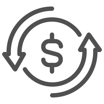 Cash flow, currency exchange, financial transaction icon vector icon