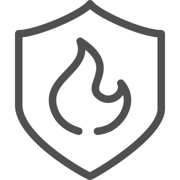 Circuit protection, electrical safety, fire prevention icon vector icon