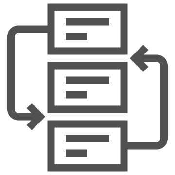 Data flow, diagram, flowchart icon vector icon